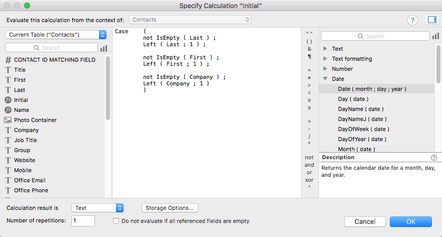 Calculation Dialog Box Enhancements For Filemaker Pro