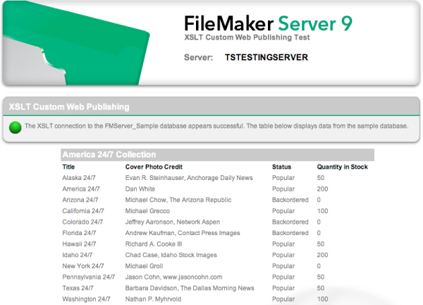 Testing Your Filemaker Server Deployment With The Server Technology