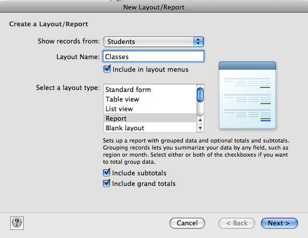 Enhanced New Layout/Report assistant