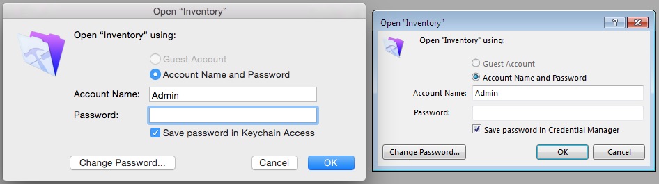 Keychain and Windows Credentials Support