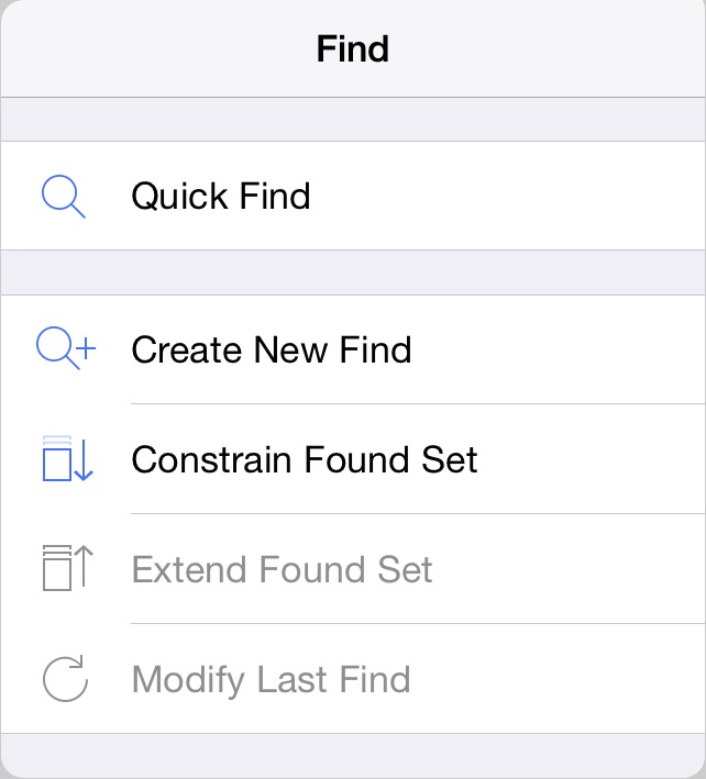 Understanding the FileMaker Go 14 screen