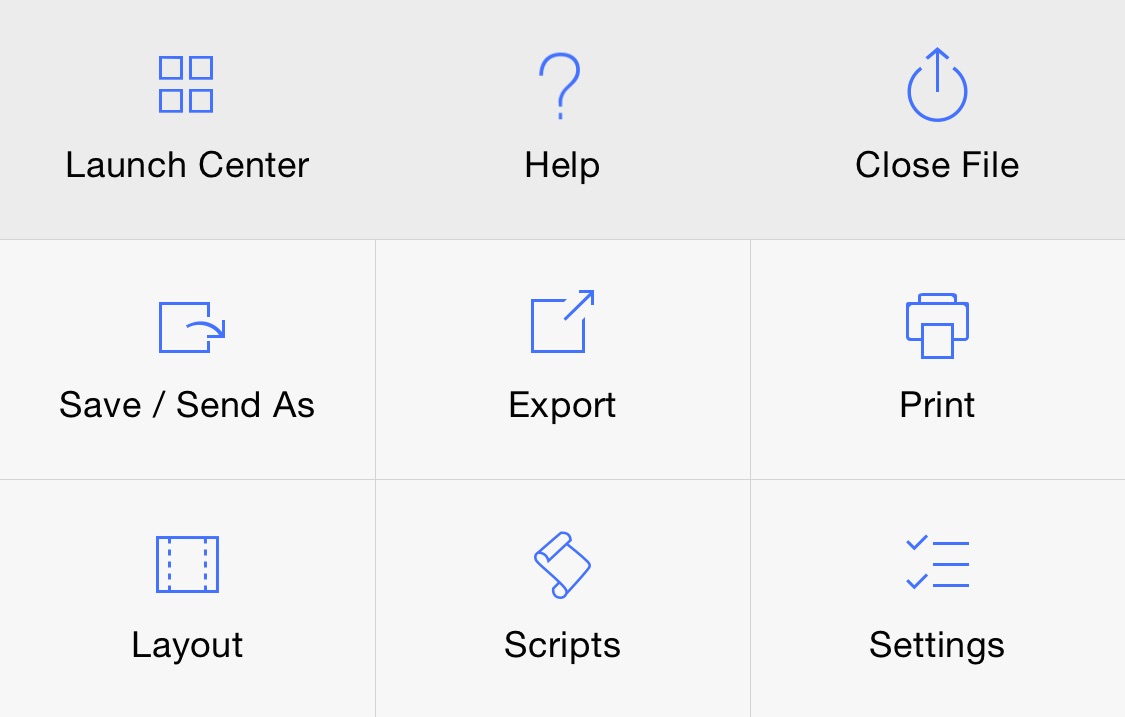 FileMaker Go 14 の画面の理解