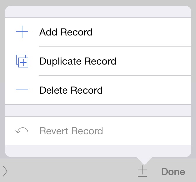 Understanding the FileMaker Go 14 screen