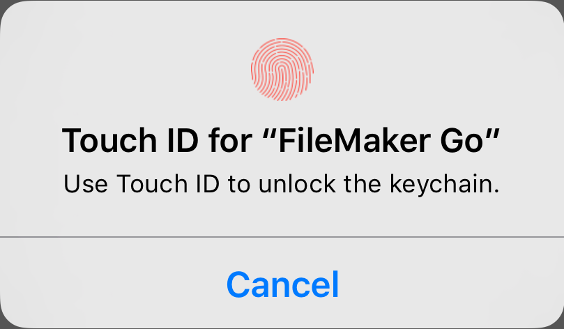 FileMaker Go 15 - Keychain enhancements - Passcode and Touch ID